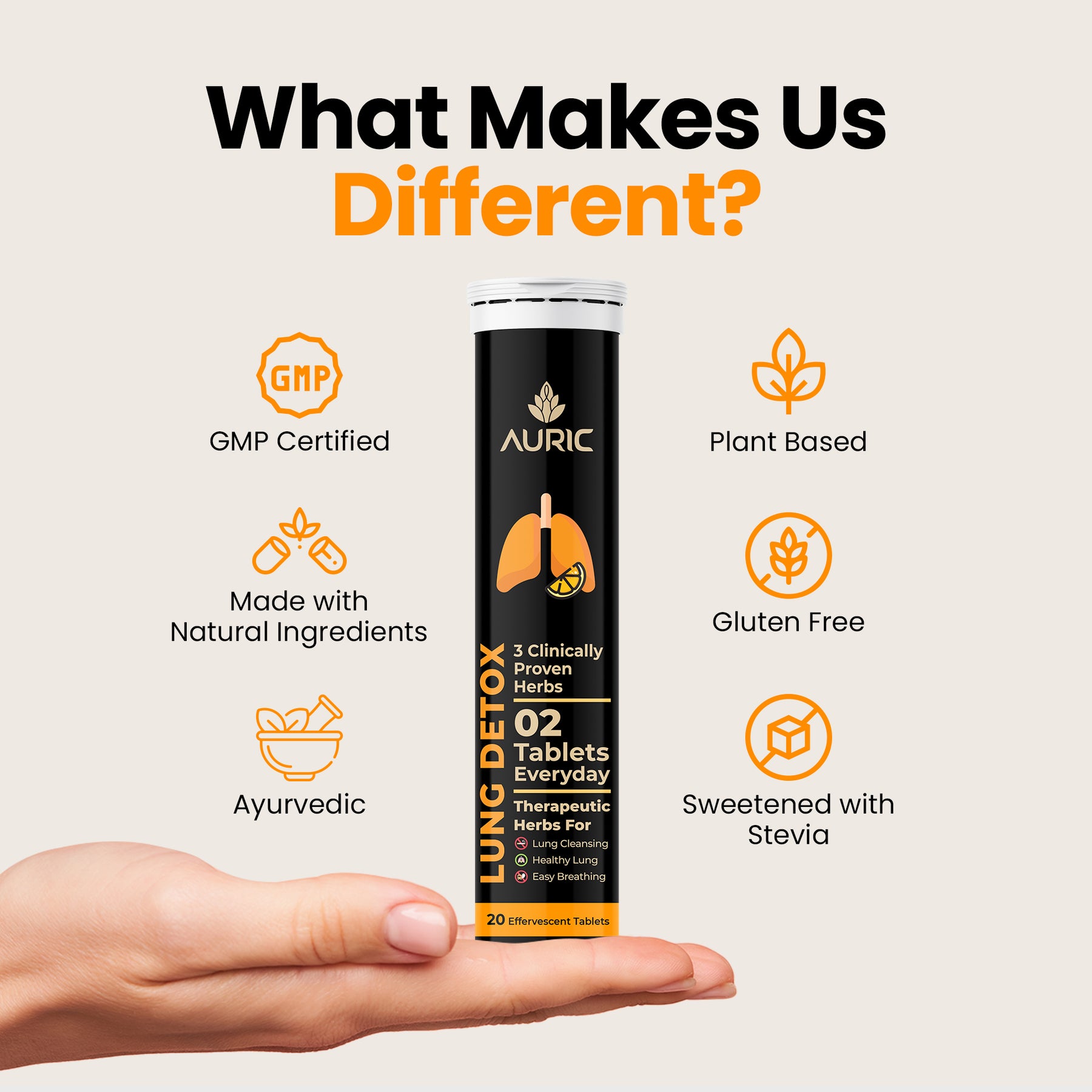 Buy Lung Detox Effervescent Tablets | Cleanse Lungs | Auric